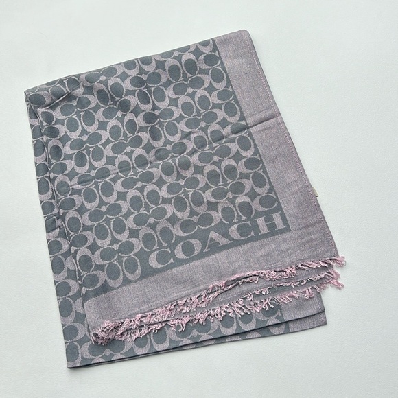 Coach | Accessories | Coach Cashmere Silk Blend Signature Scarf Wrap ...